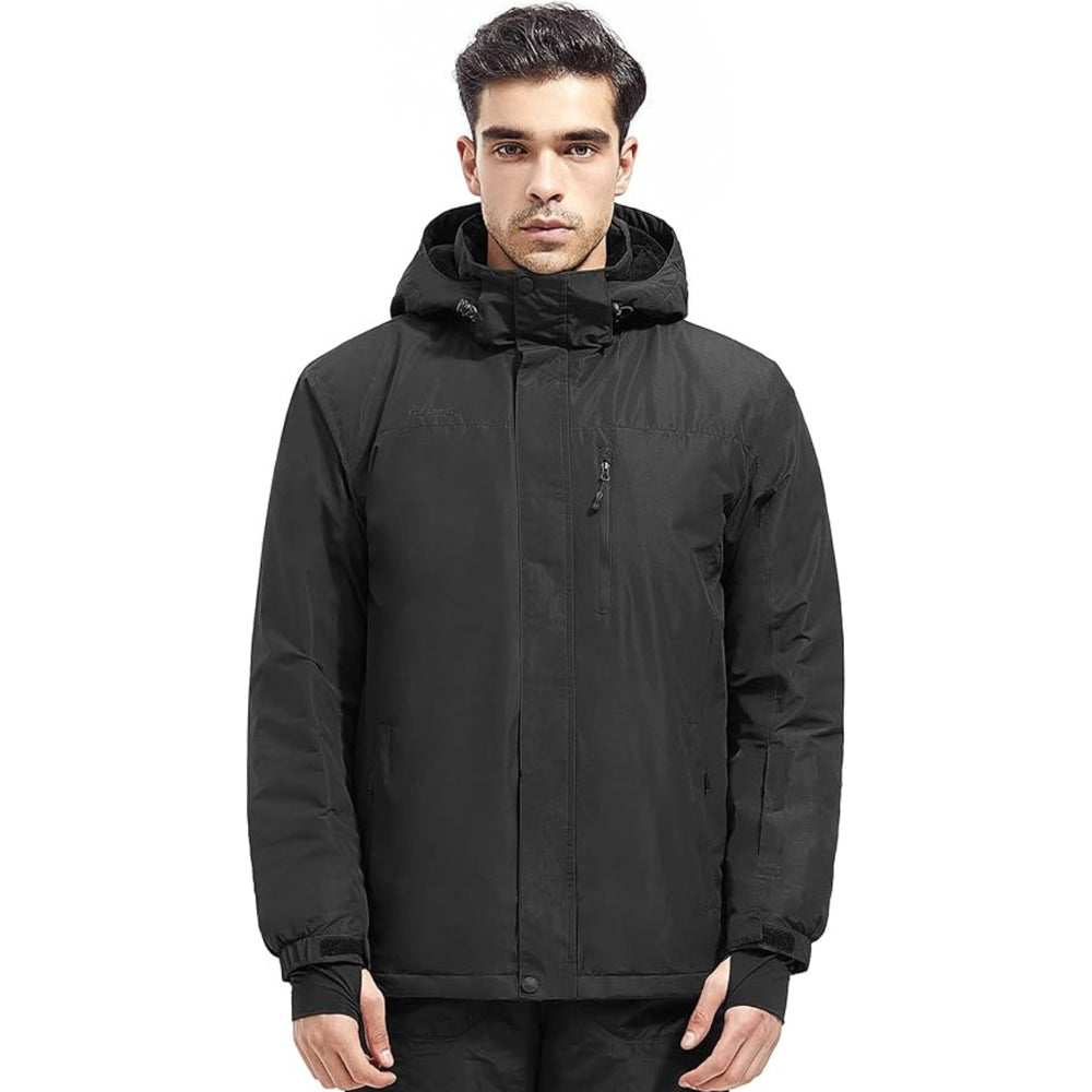 Home WHALE Men's Waterproof Warm Fleece Lined Ski Jacket