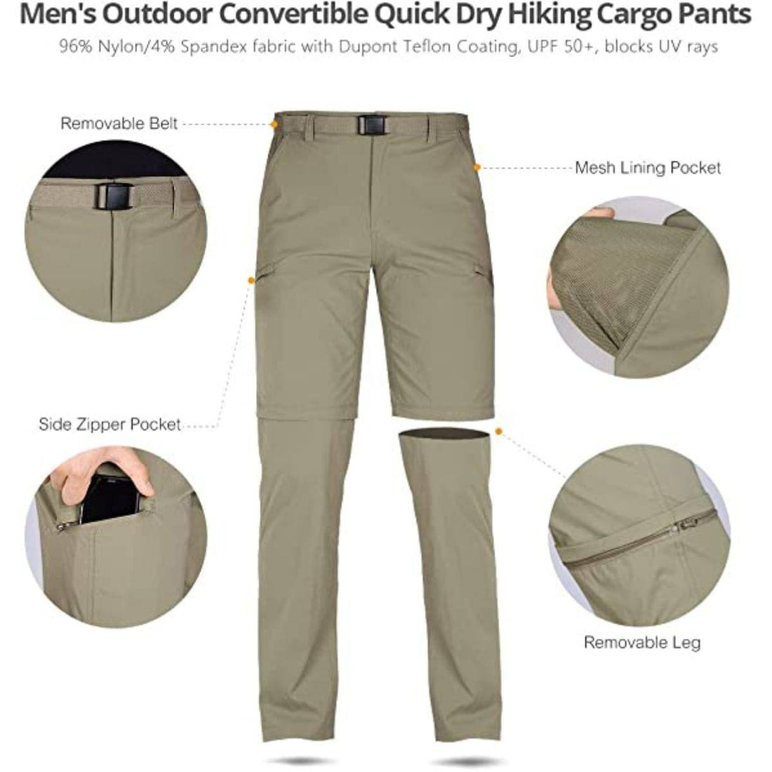 Home FALCON Men's Outdoor Convertible Hiking Pants